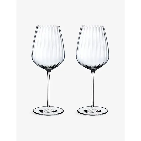 NUDE Round Up Set Of Two Red Wine Glasses - Clear