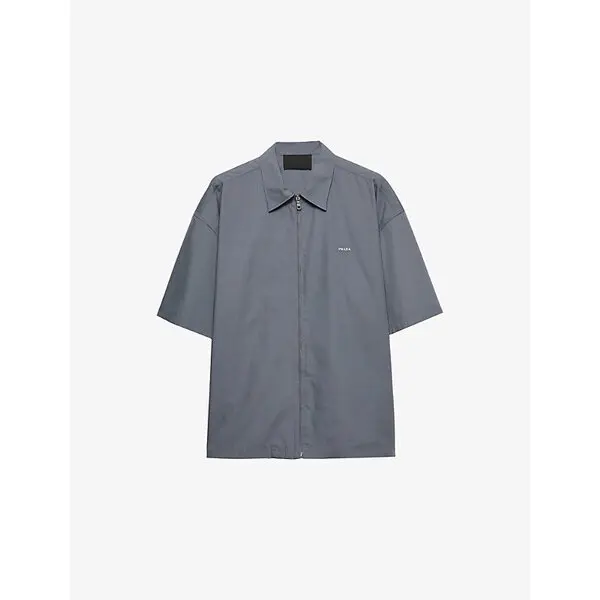 Prada Short-sleeved Technical Cotton Shirt - Grey