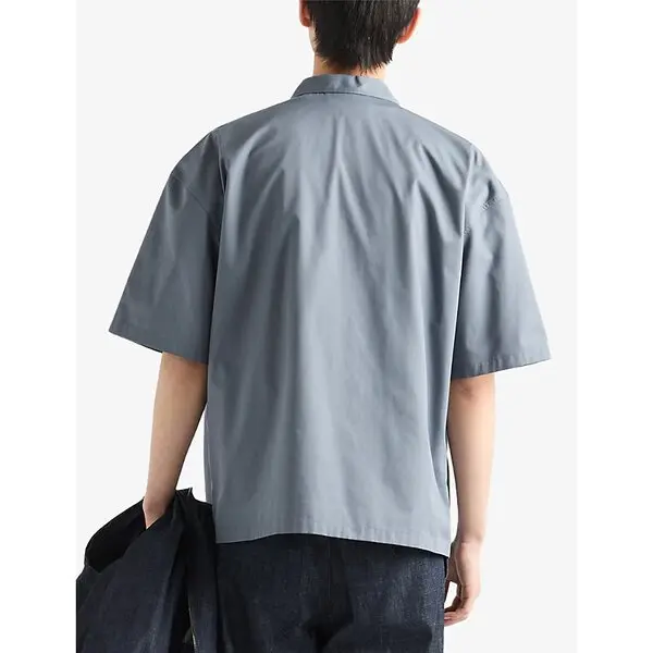Prada Short-sleeved Technical Cotton Shirt - Grey