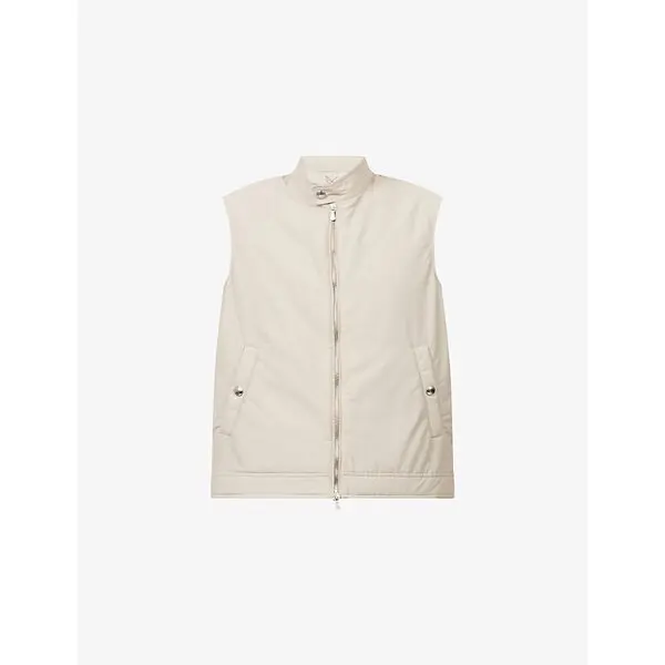 Eleventy Wool-blend Down Gilet - Sand