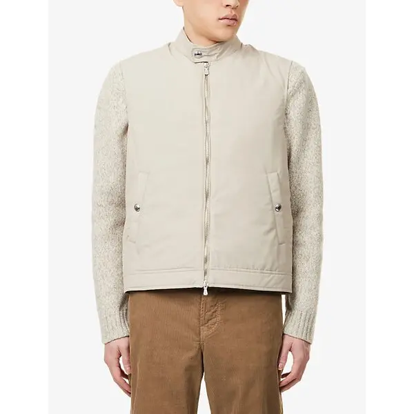 Eleventy Wool-blend Down Gilet - Sand
