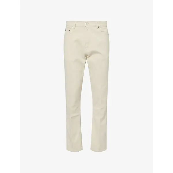 Dunhill Five-pocket Straight Cotton Twill Trousers - Stone