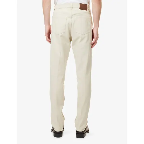 Dunhill Five-pocket Straight Cotton Twill Trousers - Stone