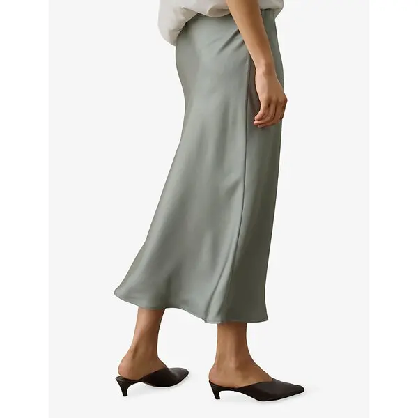Soeur Fever Bias-cut Twill Midi Skirt - Vert D Eau