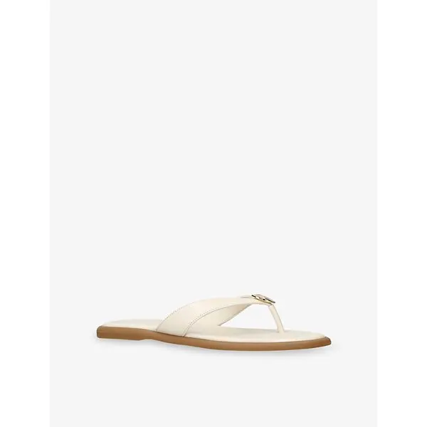 Dolce Vita Jaina Leather Flat Sandals - White