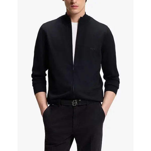 BOSS Monogram-buckle Leather Belt