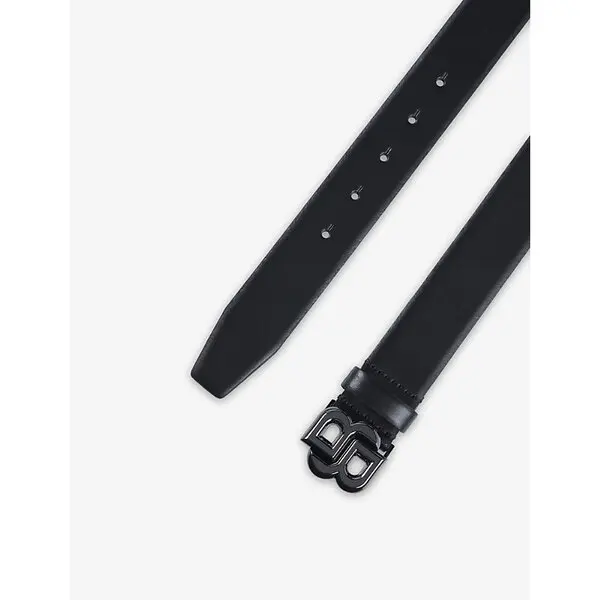 BOSS Monogram-buckle Leather Belt