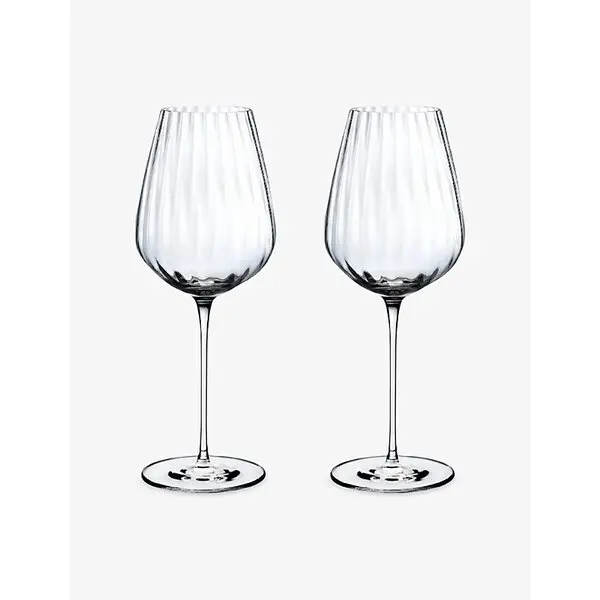 NUDE Round Up Set Of Two White Wine Glasses - Clear