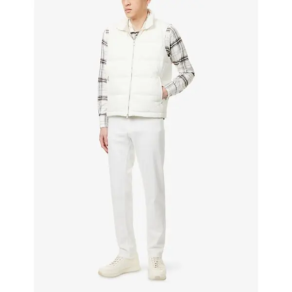 Eleventy Padded Zip Wool-blend Down Gilet