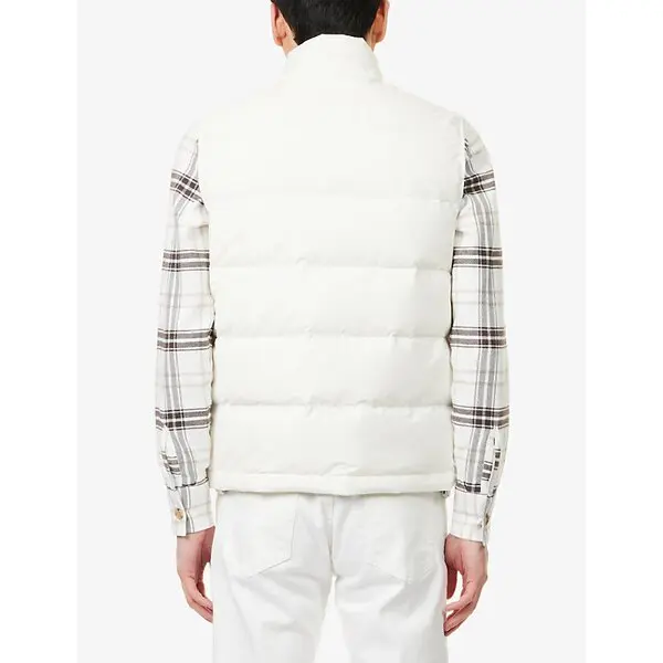 Eleventy Padded Zip Wool-blend Down Gilet
