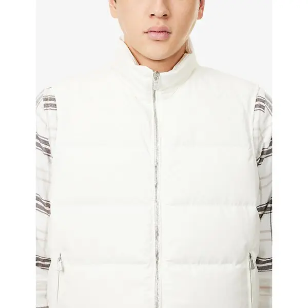 Eleventy Padded Zip Wool-blend Down Gilet