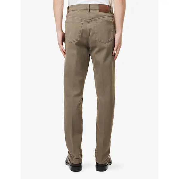 Dunhill Five-pocket Straight Cotton Twill Trousers