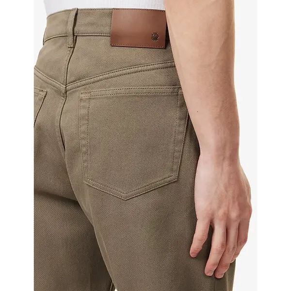 Dunhill Five-pocket Straight Cotton Twill Trousers