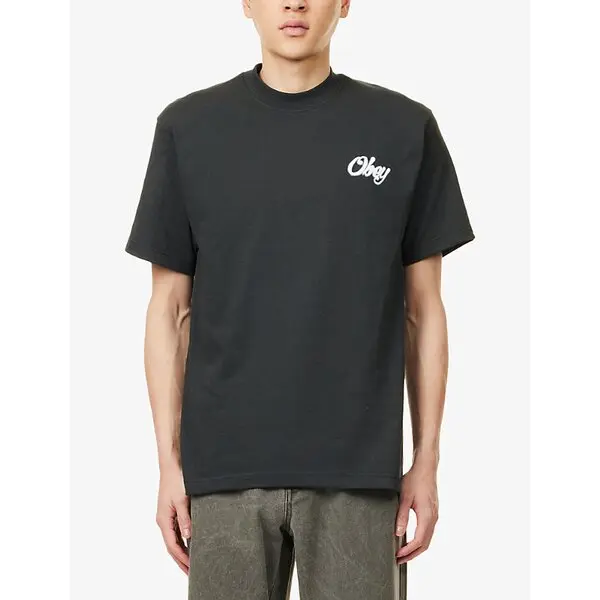 Obey Airbrushed Rose Graphic Cotton-jersey T-shirt