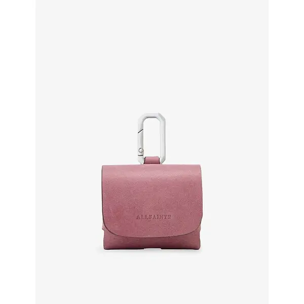 ALLSAINTS Hex Leather Airpod Case - Raspberry Pink