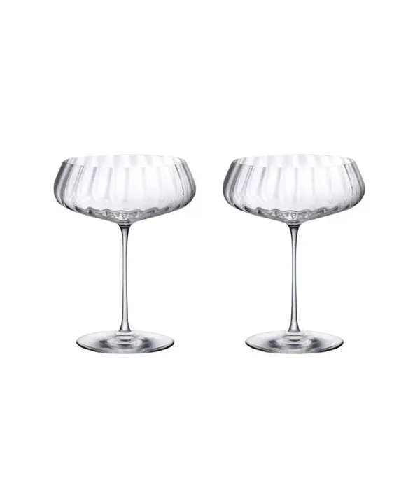 NUDE Round Up Set Of Two Coupe Glasses - Clear