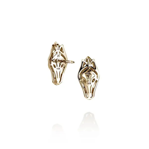 John Hardy Naga Stud Diamond Earrings - Gold