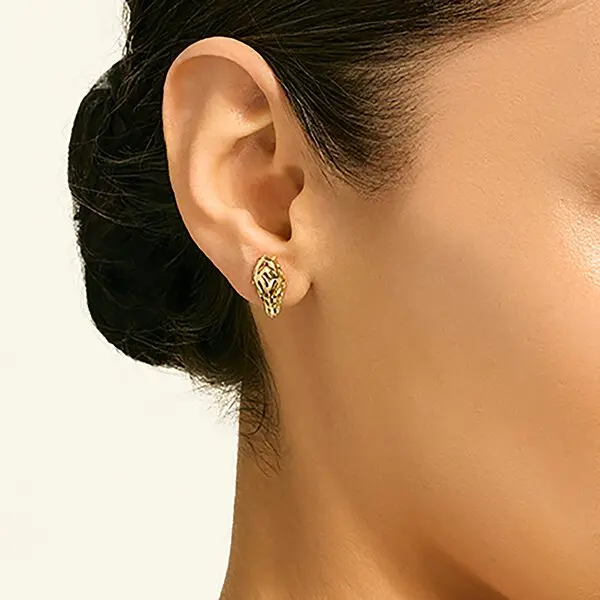 John Hardy Naga Stud Diamond Earrings - Gold