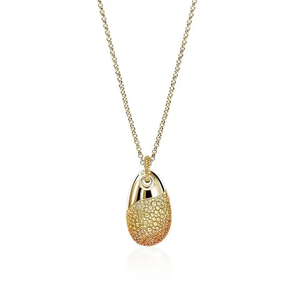 John Hardy Artisan Series Pebble Pendant Necklace - Treated Orange Sapphire