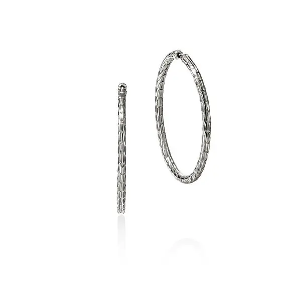 John Hardy Essential Flex Hoop Earrings 39mm - Sterling Silver