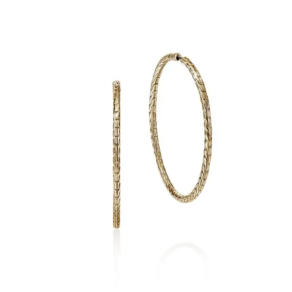 John Hardy Jh Essential Flex Hoop Earrings 50mm - Gold