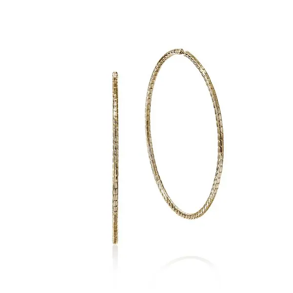 John Hardy Jh Essential Flex Hoop Earrings 78.5mm - Gold