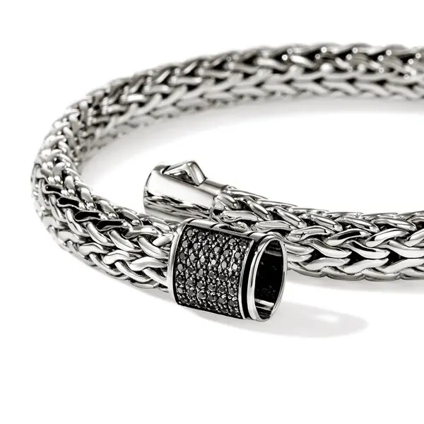 John Hardy Icon Chain Bracelet With Black Sapphire Clasp