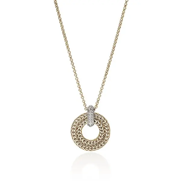 John Hardy Icon Link Pendant Necklace With Diamonds - Gold