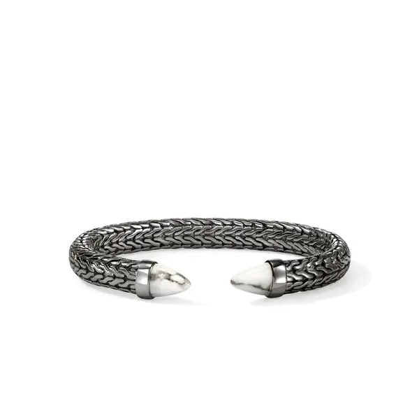John Hardy Spear Flex Cuff With Howlite - Silver