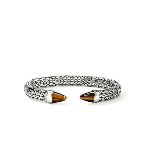 John Hardy Spear Flex Cuff With Tiger Eye - Sterling Silver