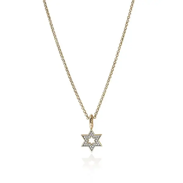 John Hardy Jh Essential Star Of David Diamond Necklace - Gold