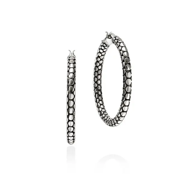 John Hardy Dot Hoop Earrings 37mm - Sterling Silver