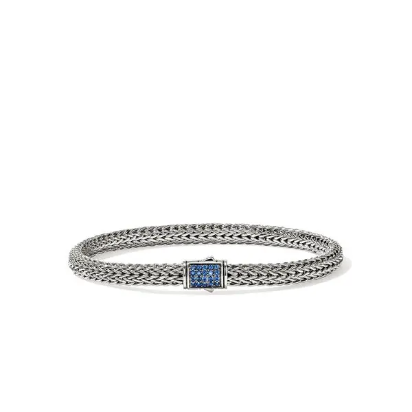 John Hardy Icon Chain Bracelet With Sapphire Clasp - Sterling Silver