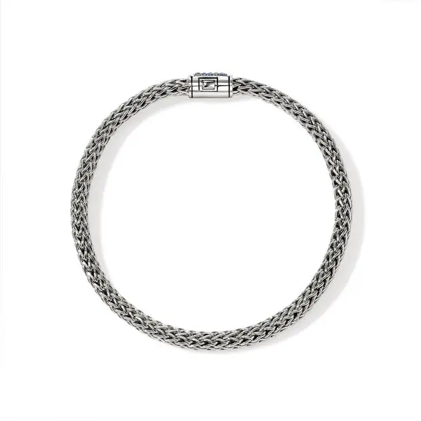 John Hardy Icon Chain Bracelet With Sapphire Clasp - Sterling Silver