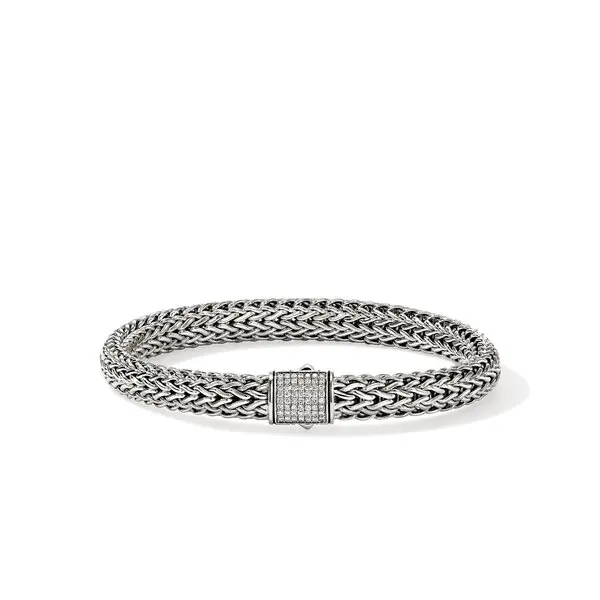 John Hardy Icon Chain Diamond Clasp Bracelet - Sterling Silver