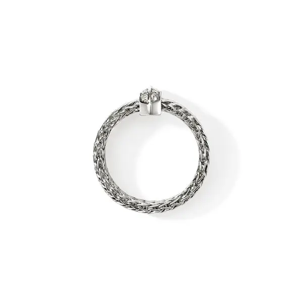 John Hardy Icon Link Bar Ring With Diamonds