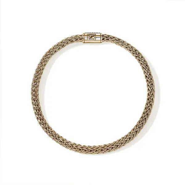 John Hardy Icon Chain Bracelet With Diamond Clasp - Gold