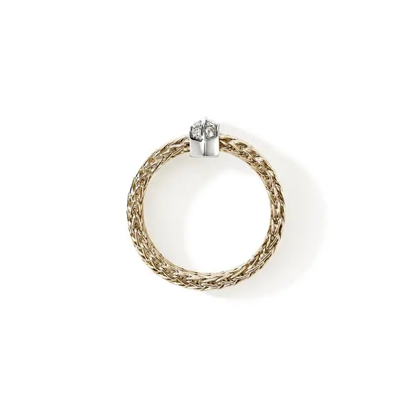 John Hardy Icon Link Bar Ring With Diamonds, 6mm - Gold
