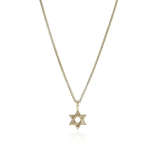 John Hardy Jh Essential Star Of David Necklace - Gold