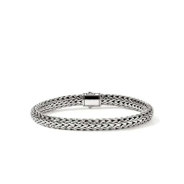 John Hardy Icon Chain Bracelet With Black Sapphire Clasp - Sterling Silver