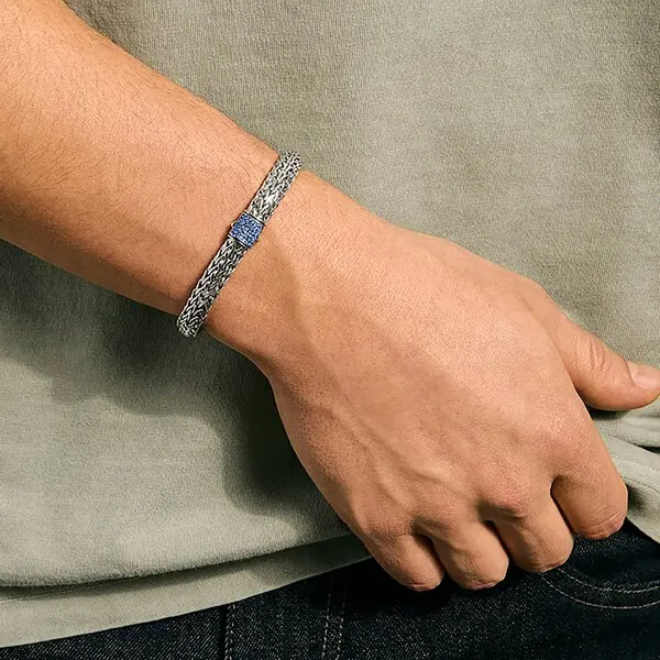 John Hardy Icon Chain Bracelet With Black Sapphire Clasp - Sterling Silver
