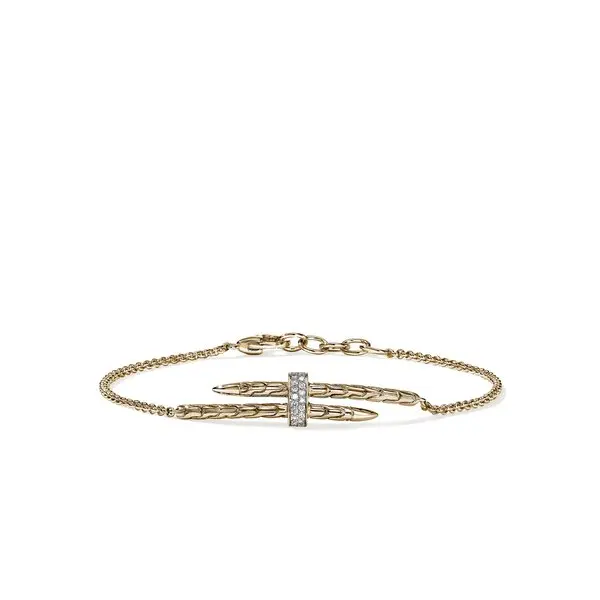 John Hardy Spear Station Bracelet With Diamonds - Gold