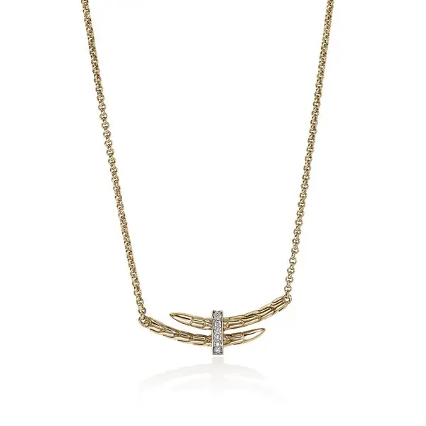 John Hardy Spear Station Diamond Necklace - Gold