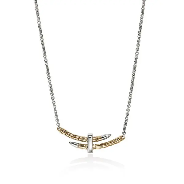 John Hardy Spear Station Gold And Diamond Necklace