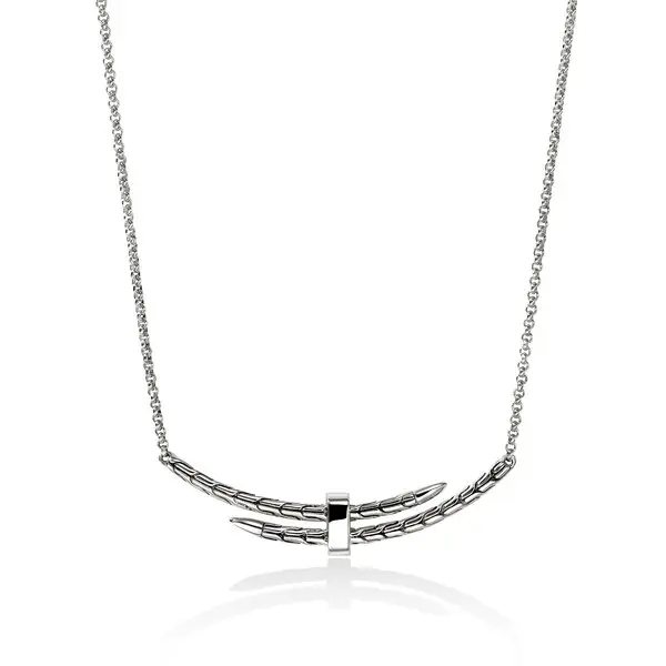 John Hardy Spear Station Diamond Necklace - Sterling Silver