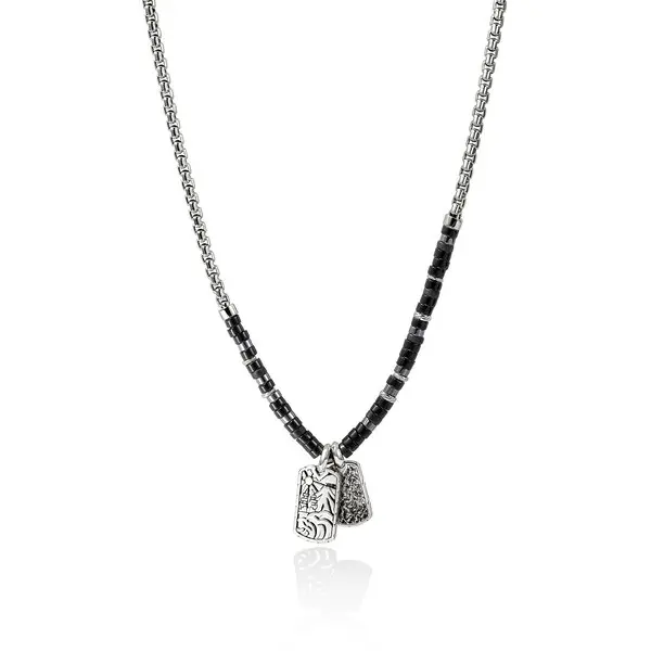John Hardy Necklace With Lapis Lazuli And Tag Pendants - Sterling Silver