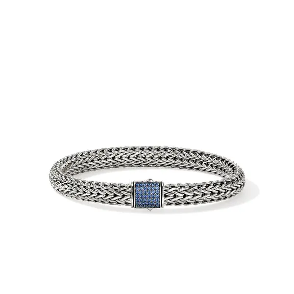 John Hardy Icon Chain Bracelet With Sapphire Clasp - Sterling Silver