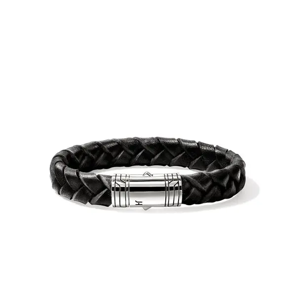 John Hardy Leather Braided Bracelet - Sterling Silver