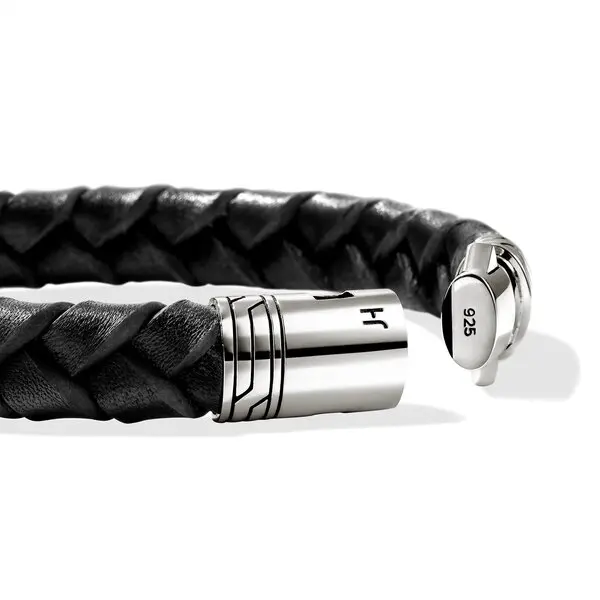 John Hardy Leather Braided Bracelet - Sterling Silver
