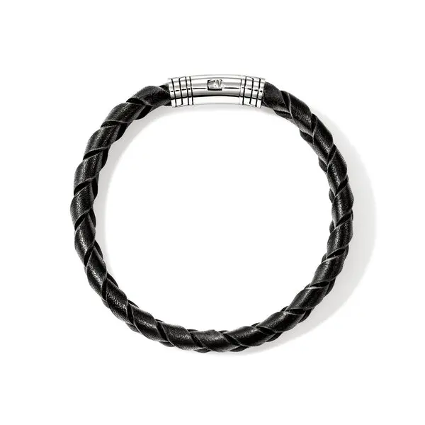 John Hardy Leather Braided Bracelet - Sterling Silver